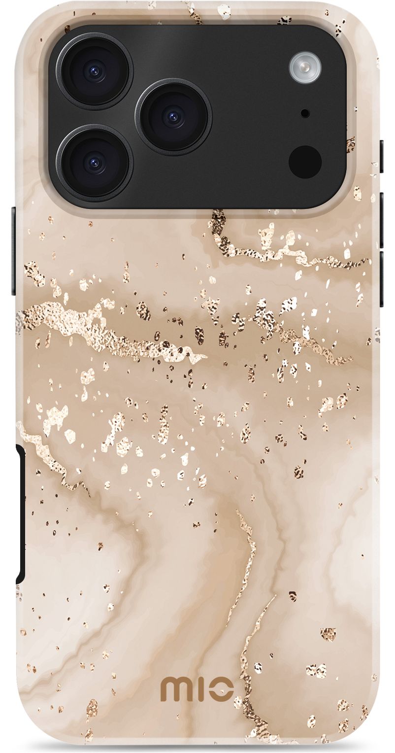 MIO Coque iPhone 17 Pro Max MagSafe Coque arrière Rigide - Gold Marble ...