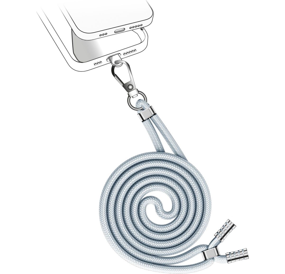 Valenta Lanyard - Cordon de téléphone universel ajustable - Gris 7 ...